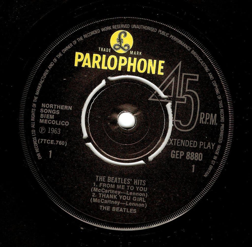 THE BEATLES The Beatles Hits EP Vinyl Record 7 Inch Parlophone